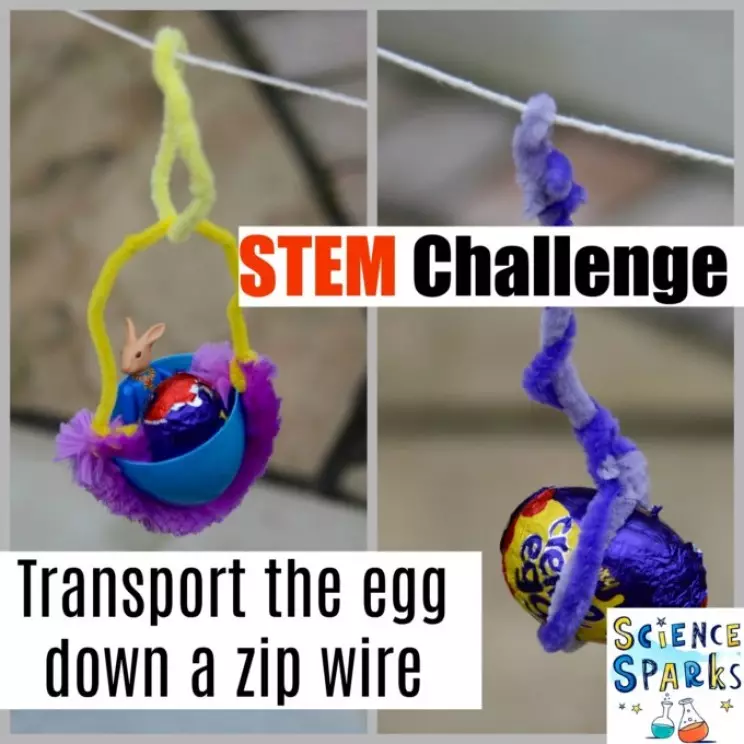 easter stem zip-wire