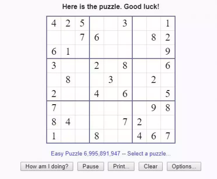 matematické hry sudoku