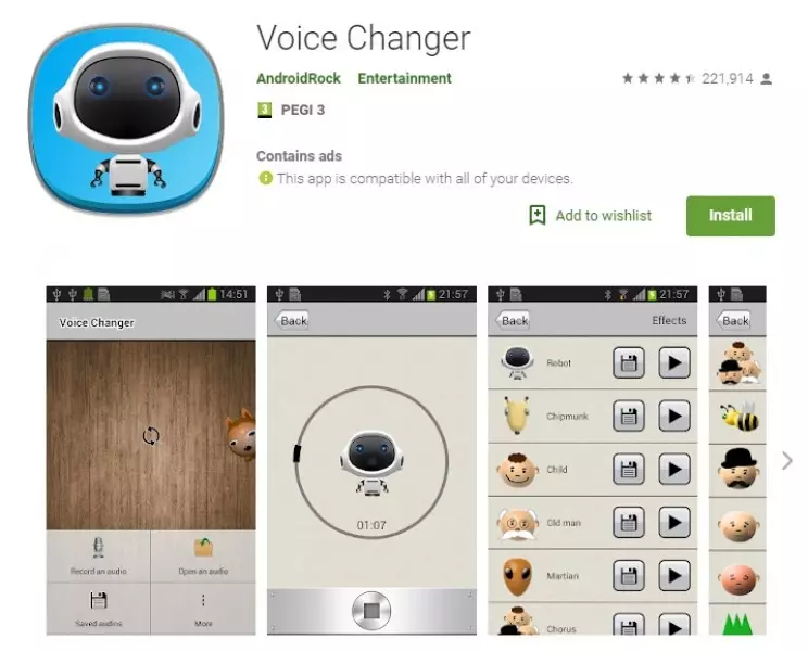 aplikacije za promjenu glasa androidrock