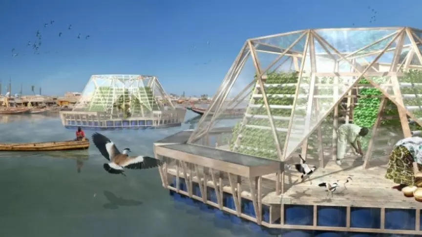 Плаващата оранжерия Jellyfish Barge расте достатъчно за две семейства