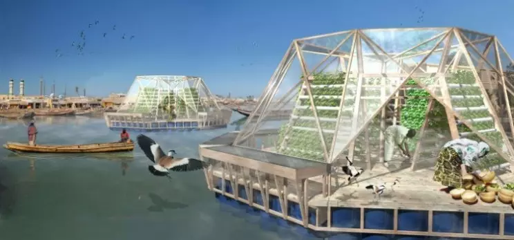 Gidan katako na Jellyfish Barge yana girma isa ga iyalai biyu