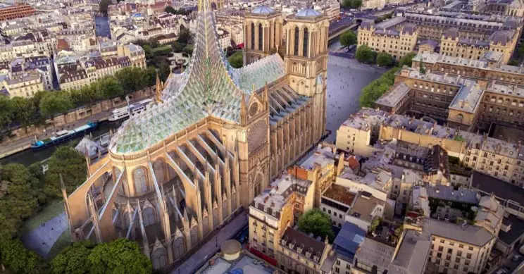 Arhitekti piedāvā jaunu ar saules enerģiju darbināmu jumtu Dievmātes katedrālei