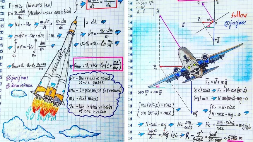 Настаўнік робіць прыгожыя ілюстрацыі вашых любімых формул па фізіцы