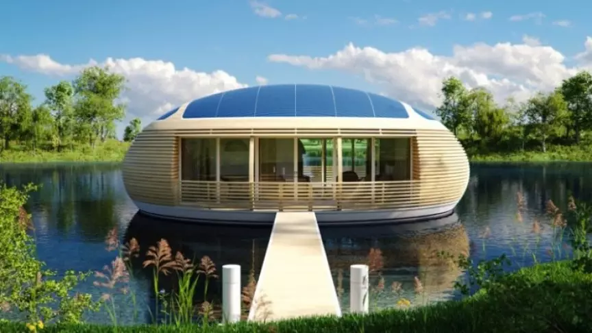 WaterNest 100 est un concept de maison flottante à énergie solaire