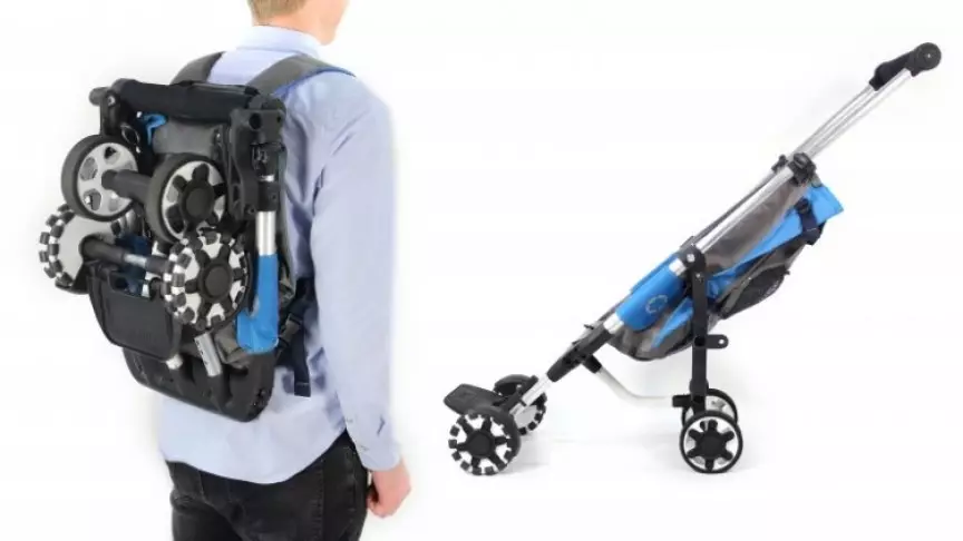 OmniO Rider is de kinderwagen dy't feroaret yn in rêchsek