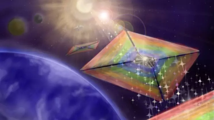 NASA-ënnerstëtzt diffraktivt Solar Segel léisst Iech d'Sonn gesinn wéi ni virdrun