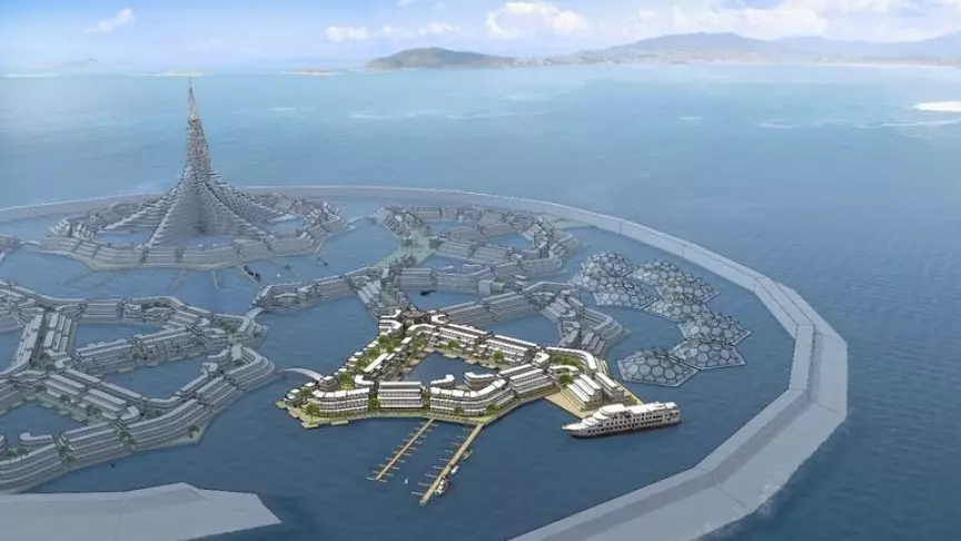 Gallai dinas arnofiol ger Seasteading Institute gyrraedd erbyn 2020