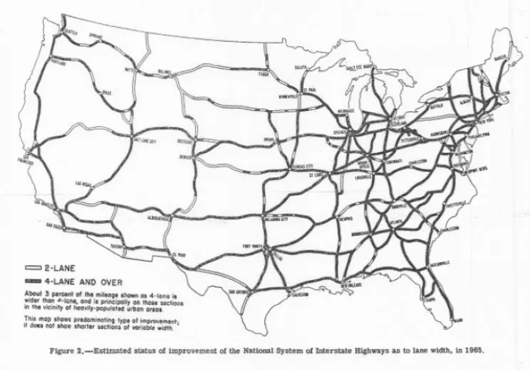 Pangkalahatang Lokasyon ng National System of Interstate Highways Map