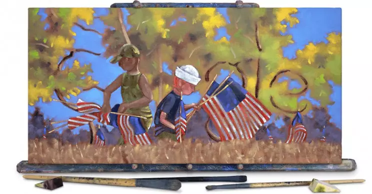 Doodle inspirador do dia dos veteranos do Google pintado por veterano da guerra do Iraque ferido