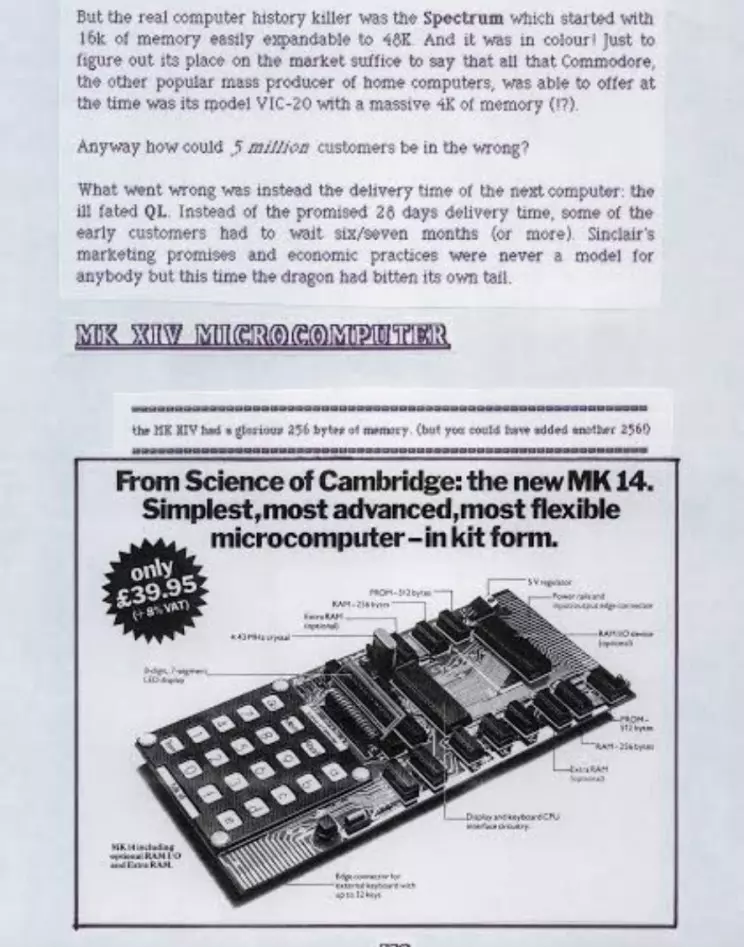 Mikrokomputer Sinclair MK XIV, koleksi Enrico Tedeschi, Arkeologi Sinclair, sajarah éléktronika vintage