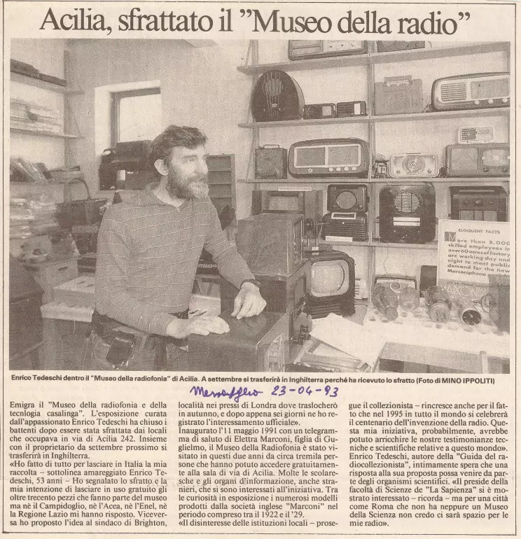 Enrico Tedeschi, musium radio di Italia