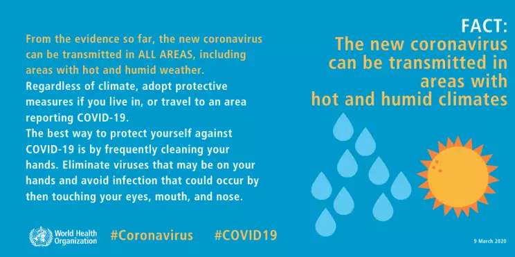 ສະພາບອາກາດ myths ໂຣກ coronavirus