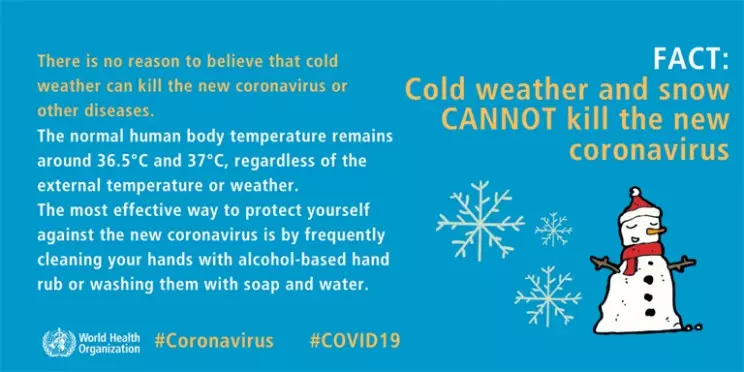 митови о коронавирусу снег
