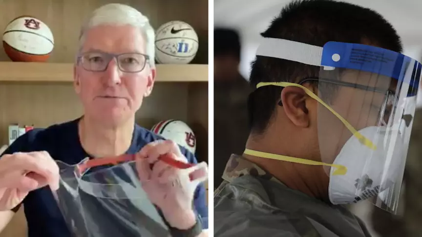 Apple designar ansiktsskydd och källor till 20 miljoner masker för medicinsk personal