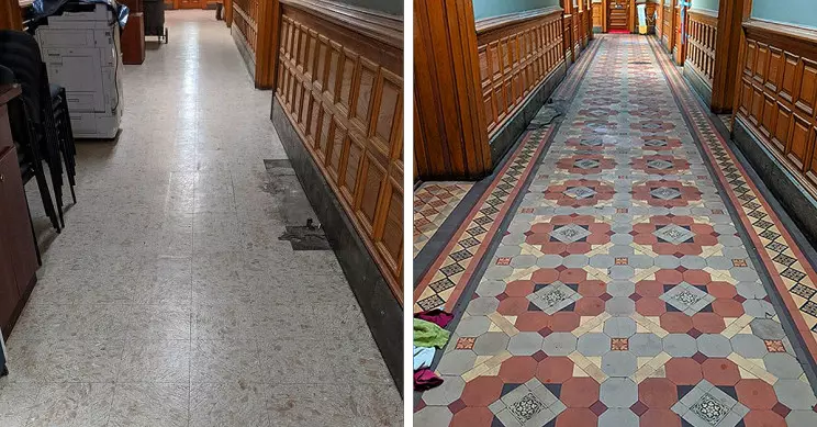 Ang Pag-ayo sa City Hall Nagpadayag sa Ika-20 nga Siglo nga Tiled Floor, Mitultol sa Dugang nga mga Discovery