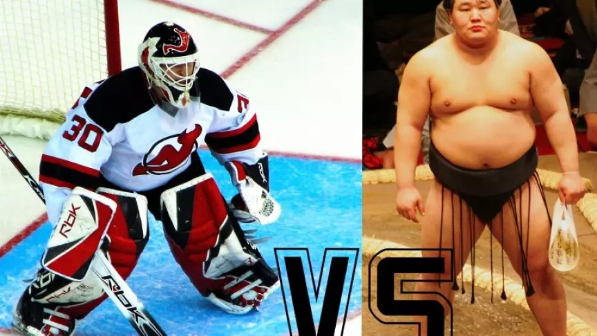 Sumo Goalie vs NHL oýunçysy: Uly gol has gowumy?