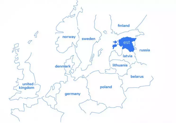 Estonia, locație pe hartă