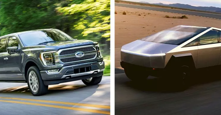 Virtual Showdown: F-150 ໃຫມ່ຂອງ Ford ທຽບກັບ Cybertruck ຂອງ Tesla