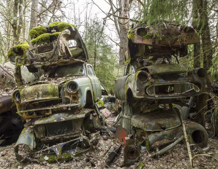 Argazkilaria Dokumentuak Suediako Autoen Hilerria Abandonatua