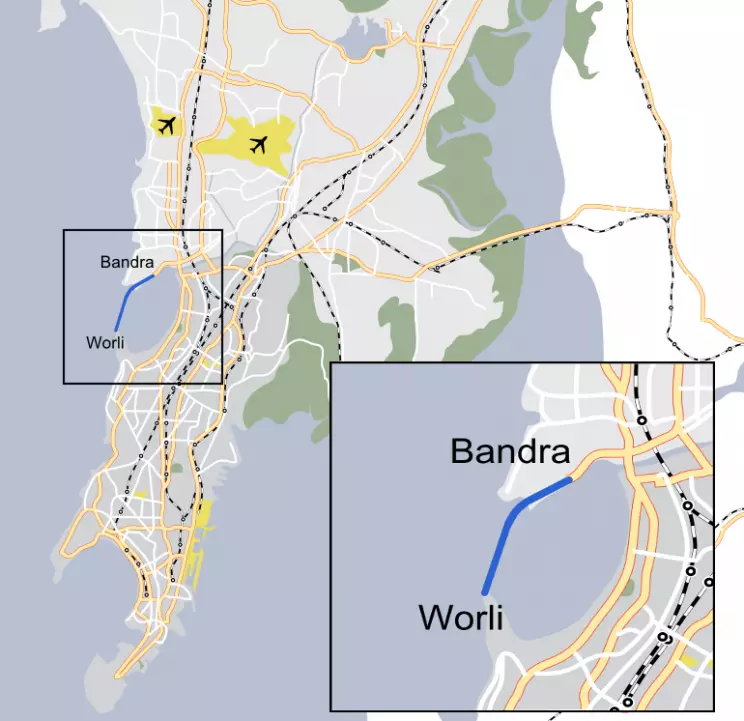 Bandra-Worli Sea Link 的描繪