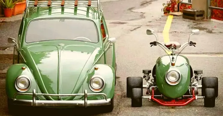 Volkswagen Beetle Fender DIY விண்டேஜ் கார்ட்டாக மாற்றப்பட்டது, சுற்றுச்சூழல் நட்பு மாற்றாக
