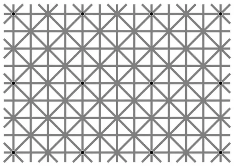 Tu cerebro no te dejará ver todos los puntos en esta ilusión óptica