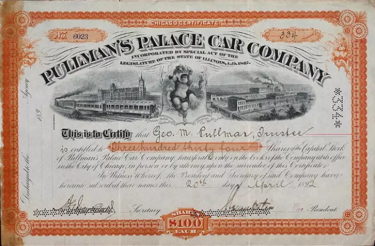 Pullman Palace Car Companyren akzioa