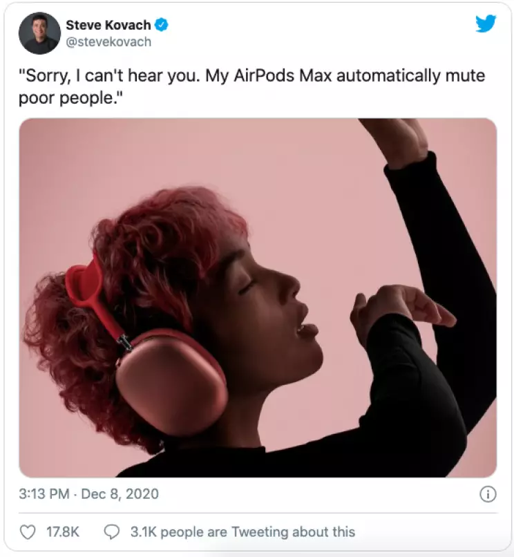 11 memes burlándose da presentación dos AirPods Max de Apple