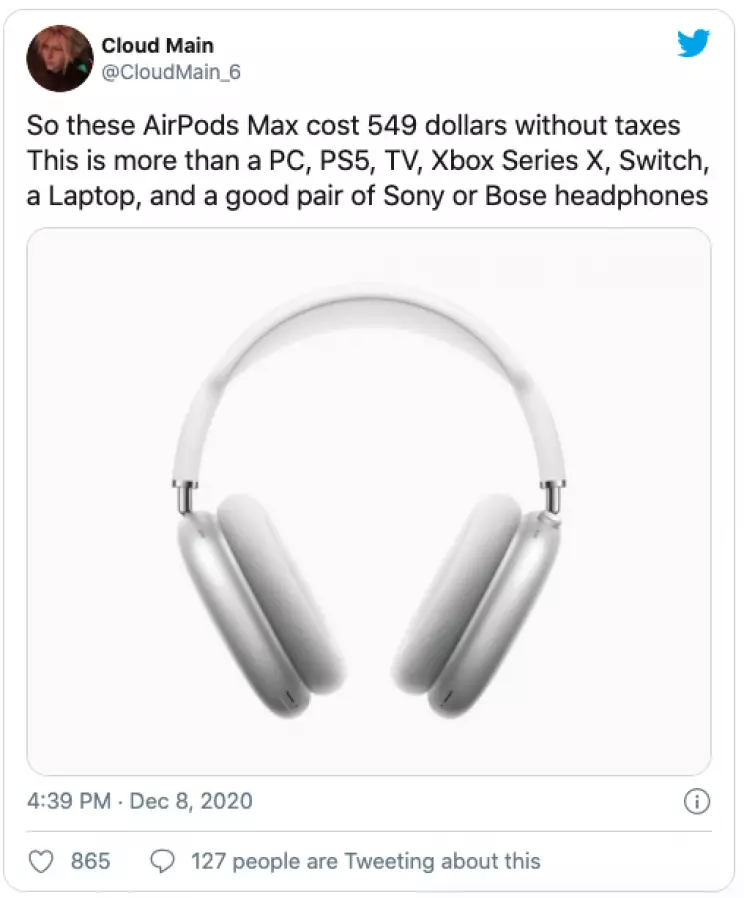 11 memes burlándose da presentación dos AirPods Max de Apple