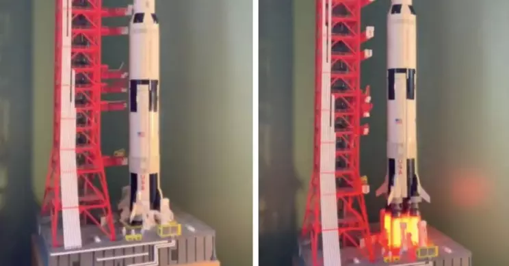 Inventor 3D Prints LEGO’s Saturn V modeli uchun ishga tushirish paneli