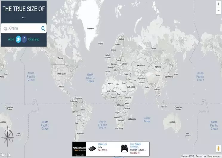 Pomocou tejto novej aplikácie môžete zistiť skutočnú veľkosť akejkoľvek krajiny
