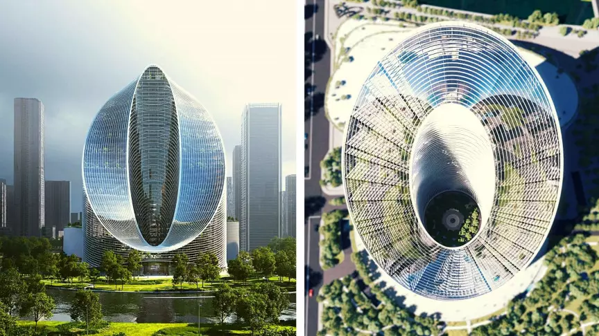 China's Infinity-Loop-wolkenkrabber is een van 's werelds meest interessante gebouwen