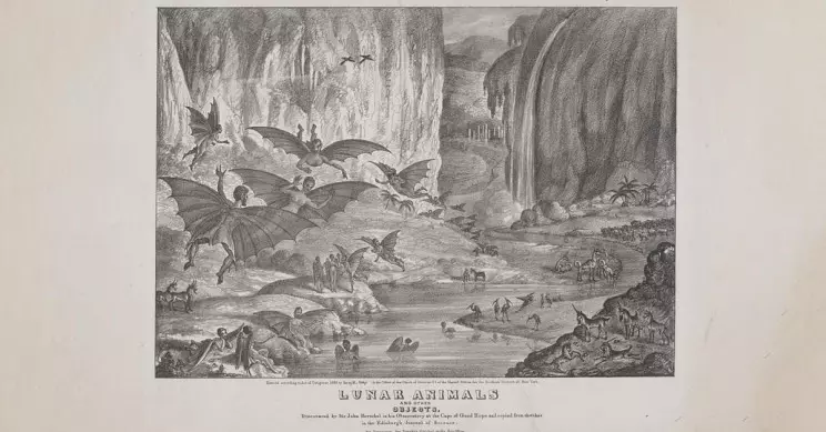 Una litografia d'animals lunars publicada pel diari The Sun l'any 1835