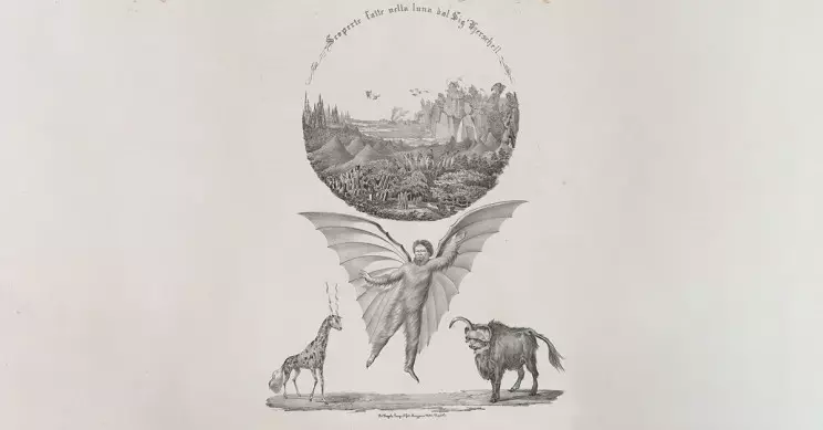 ເປັນ Lithograph Italian ດົນໃຈໂດຍ The Great Moon Hoax