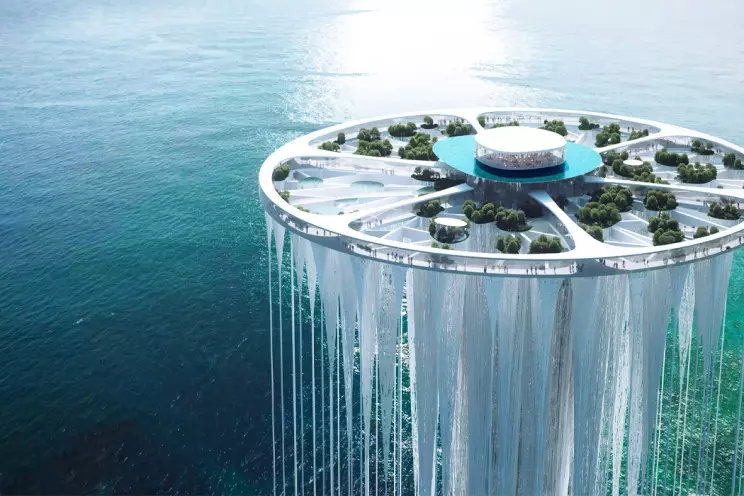 Torre etérea con 99 islas flotantes diseñada para Shenzhen, China