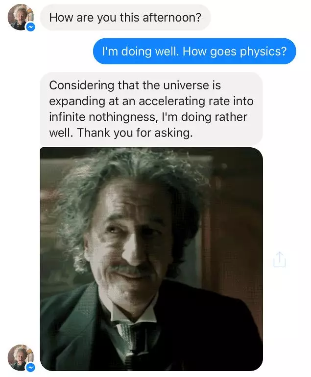 Sampeyan Saiki Bisa Ngomong karo Einstein ing Facebook Messenger