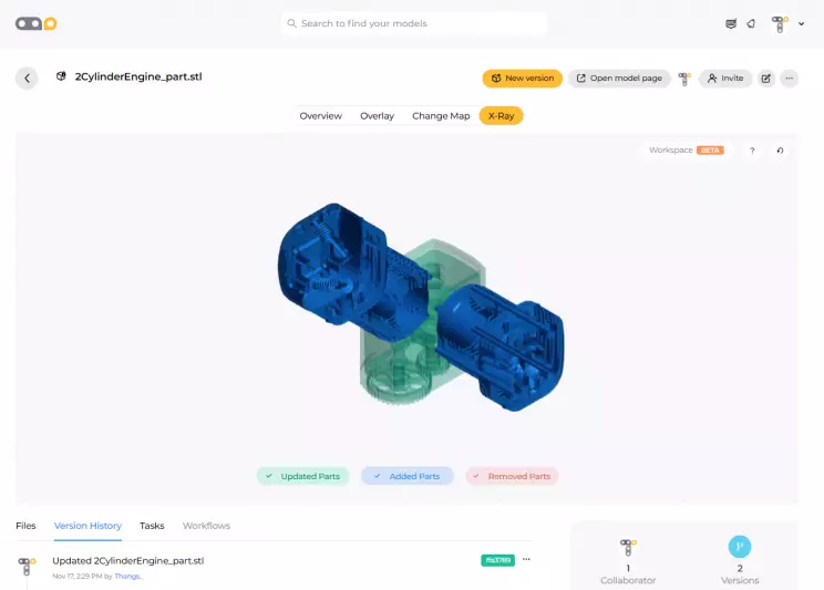 Bekendstelling van Thangs Workspace: 'n 3D weergawe beheer en samewerking platform