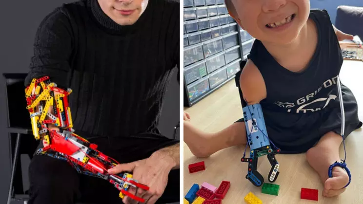 Genialisk uppfinnare byggde en armprotes för en 8-åring av LEGO