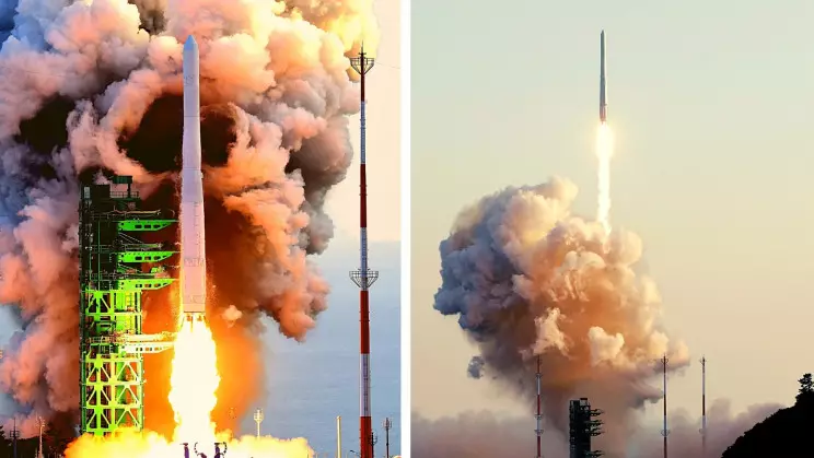Súd-Korea hat krekt syn earste ynlânske boud raket yn 'e romte lansearre