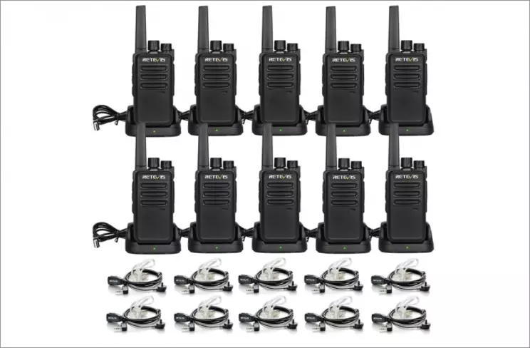 Sapuluh walkie-talkies jeung asesoris