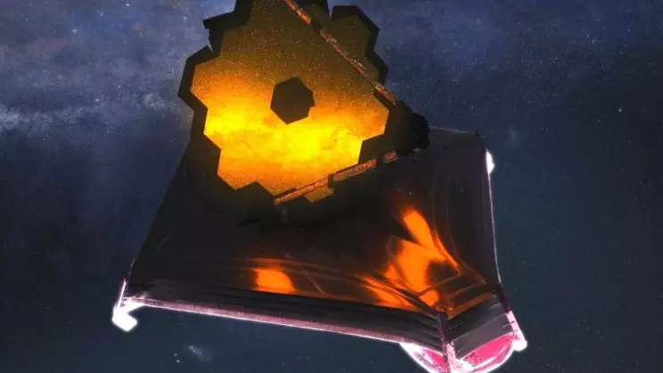 Den James Webb Weltraumteleskop vun der NASA ass endlech an der Ëmlafbunn ukomm