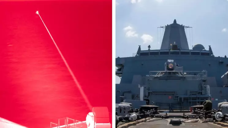 ВМС ЗША ўпершыню паспяхова збілі беспілотнік з дапамогай цалкам электрычнага лазера