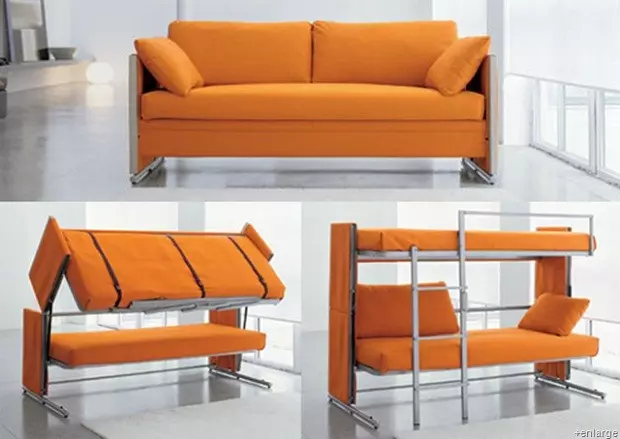 គ្រែ Futon Bunk ដែលអាចបំប្លែងបាន។