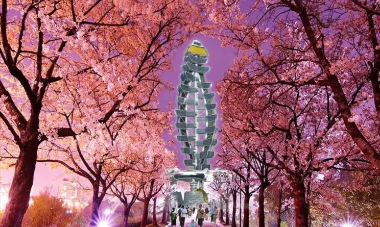 Le Super Green Tower izoba nePadi yokufika yemoto yakho endizayo