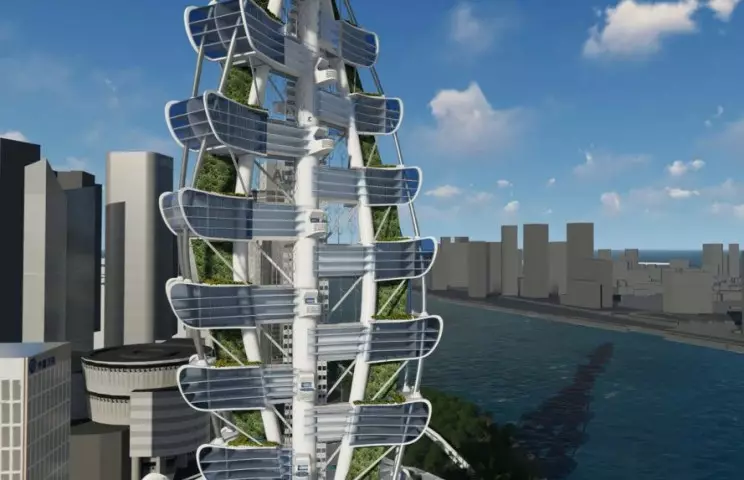 Le Super Green Tower izoba nePadi yokufika yemoto yakho endizayo