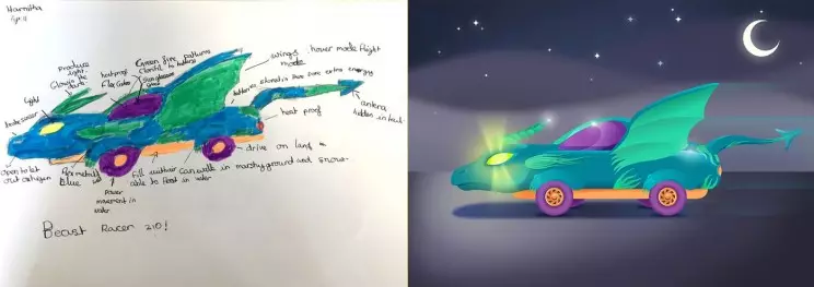 Estos asombrosos diseños son el futuro de los autos según niños de 11 años