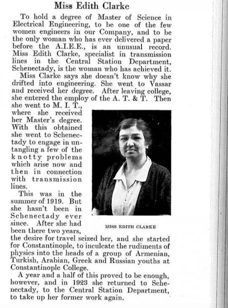 Էդիթ Քլարկ՝ առաջին կին էլեկտրիկ ինժեները և էլեկտրատեխնիկայի պրոֆեսորը
