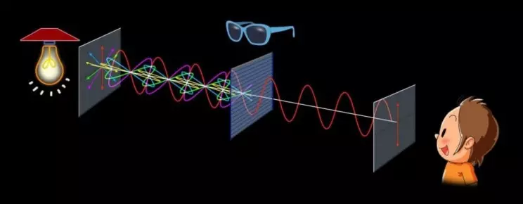 La polarizzazione filtra la luce in modo che vibri in una direzione.