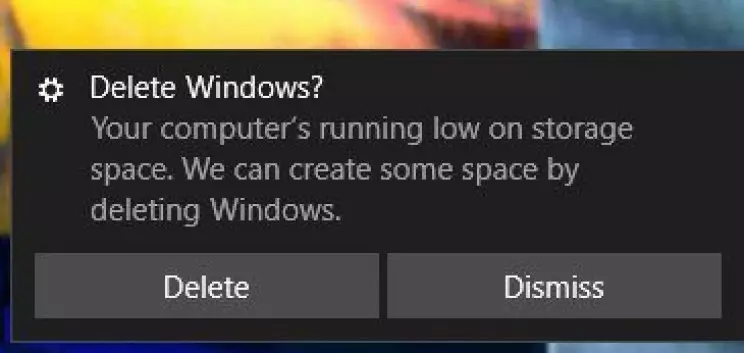 Även Windows tycker att det är en bra idé att ta bort sig själv.