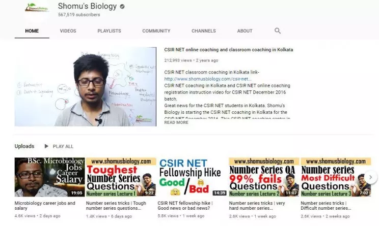 saluran youtube biologi Shomu